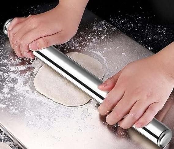 Stainless Steel Rolling Pin Chapati Belan Roti Roller – Trendy Gadgets
